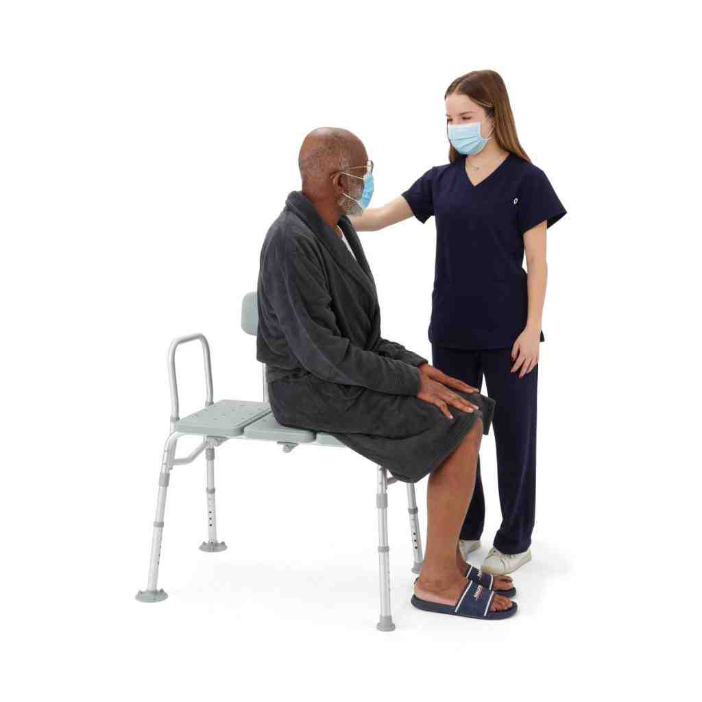 Transfer Shower Bath Bench with Back - Medline - Coastal Medical Equipment