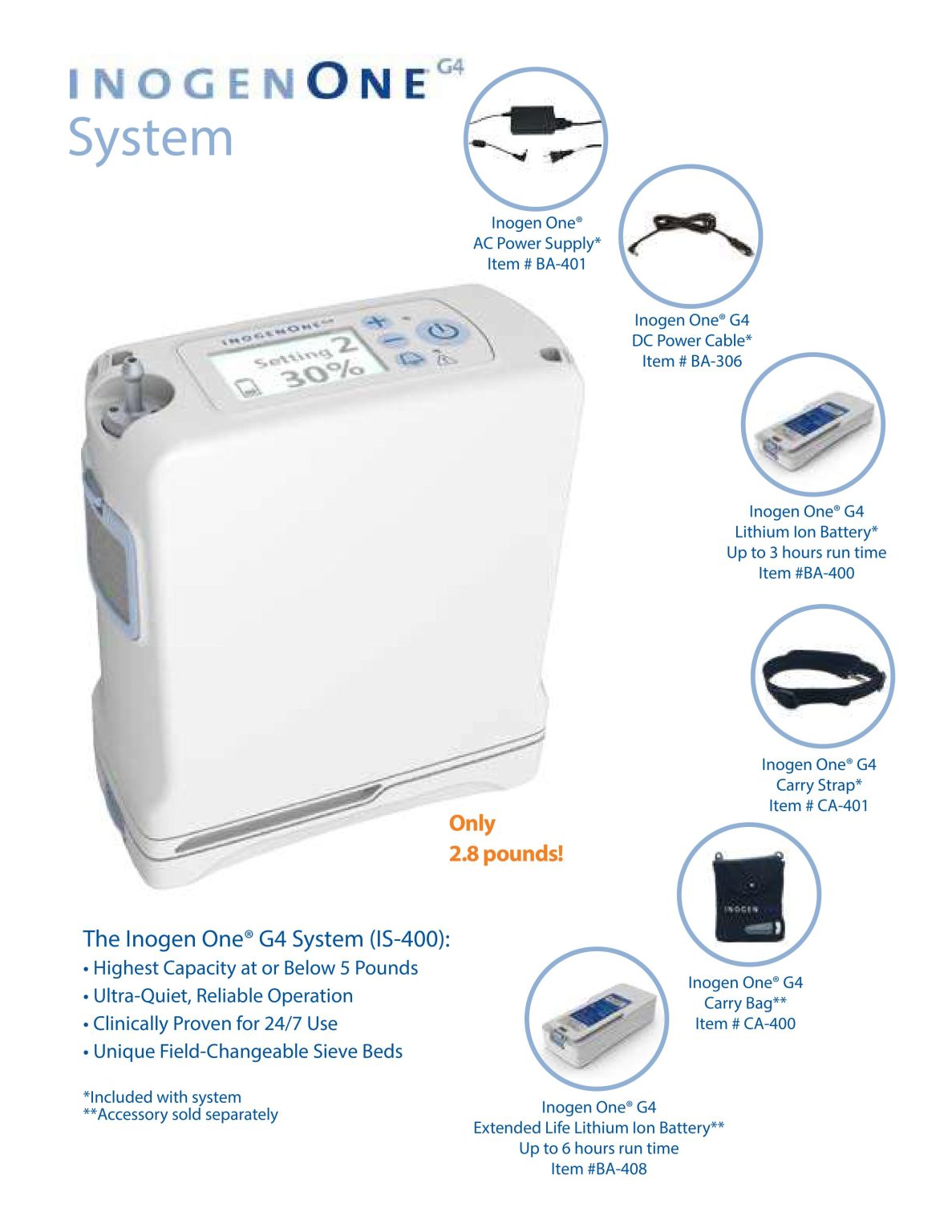 Inogen One G4 Oxygen Concentrator - Portable - Coastal Medical Equipment