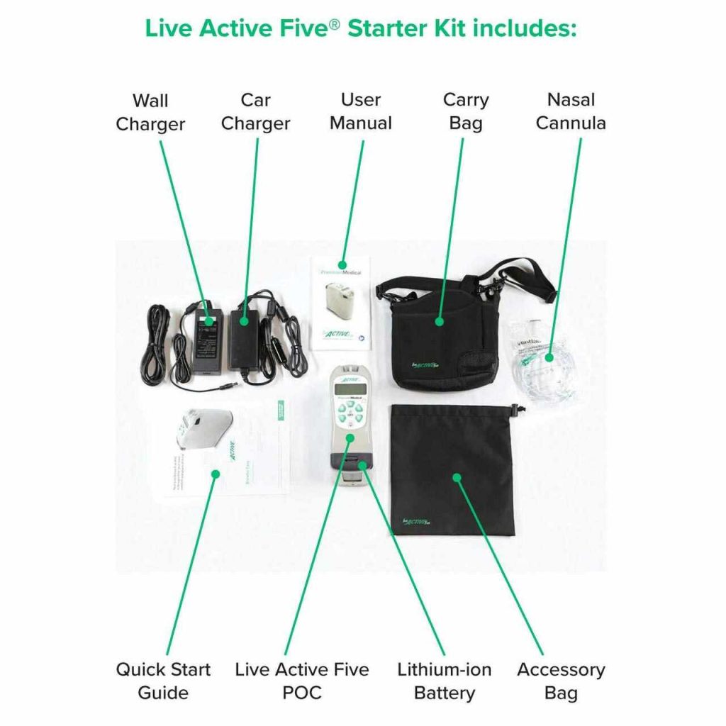 Oxygen Concentrator Live Active Five - Portable - Coastal Medical Equipment